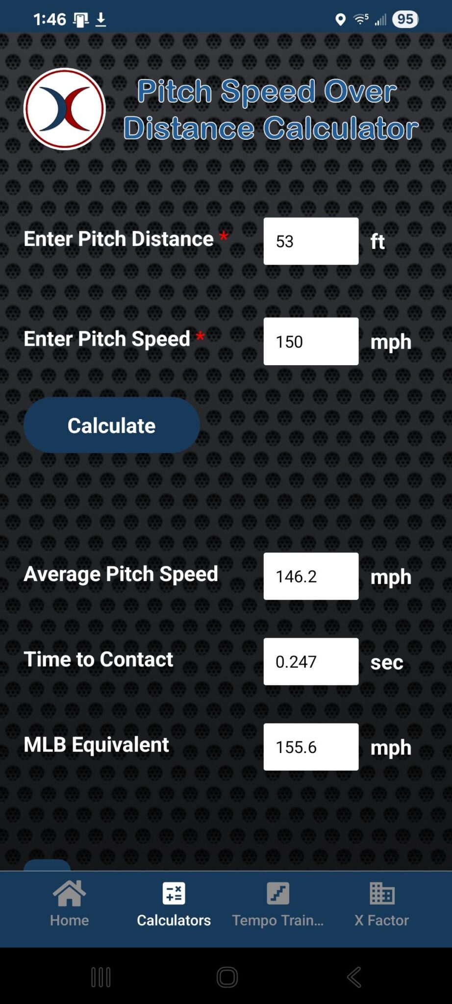Swing Time Calculator - X Factor Technology